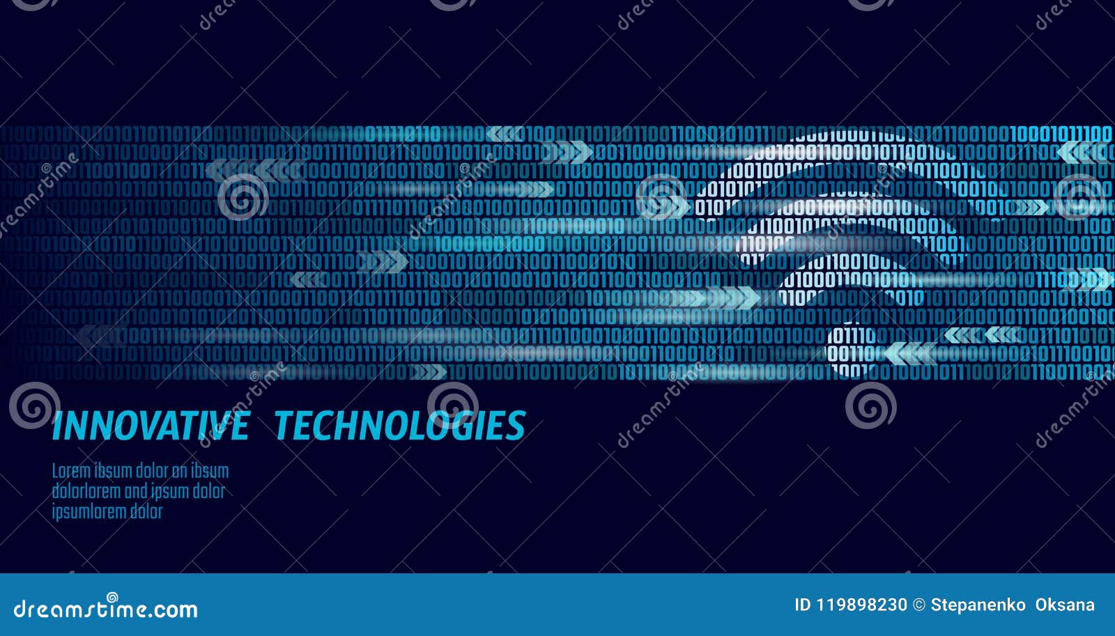Wireless Internet Wifi Connection Big Data Binary Code Flow Numbers