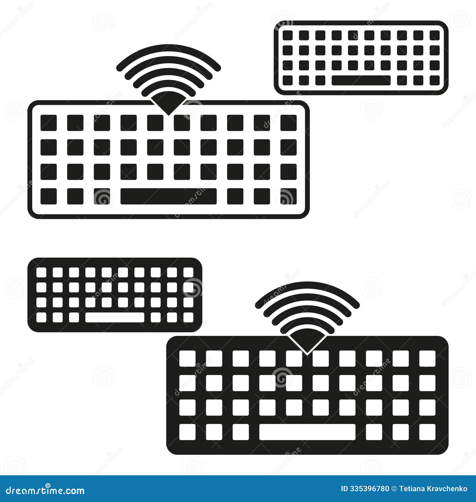 Wireless Keyboard Icon. Wi Fi Symbol. Keyboard Communication Technology ...