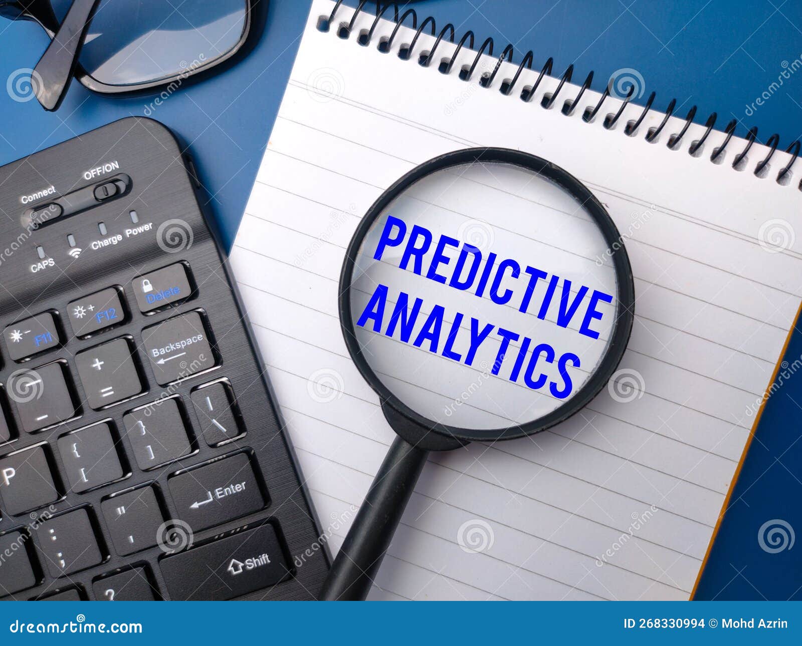 The Word PREDICTIVE ANALYTICS on Blue Background Stock Photo - Image of ...
