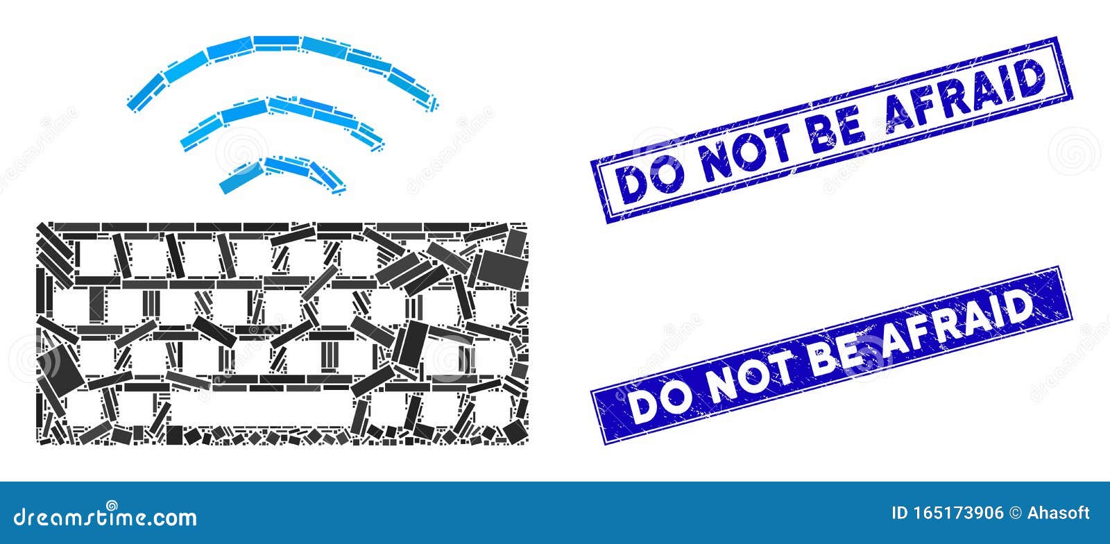 Wireless Keyboard Mosaic and Grunge Rectangle Do Not Be Afraid Seals ...