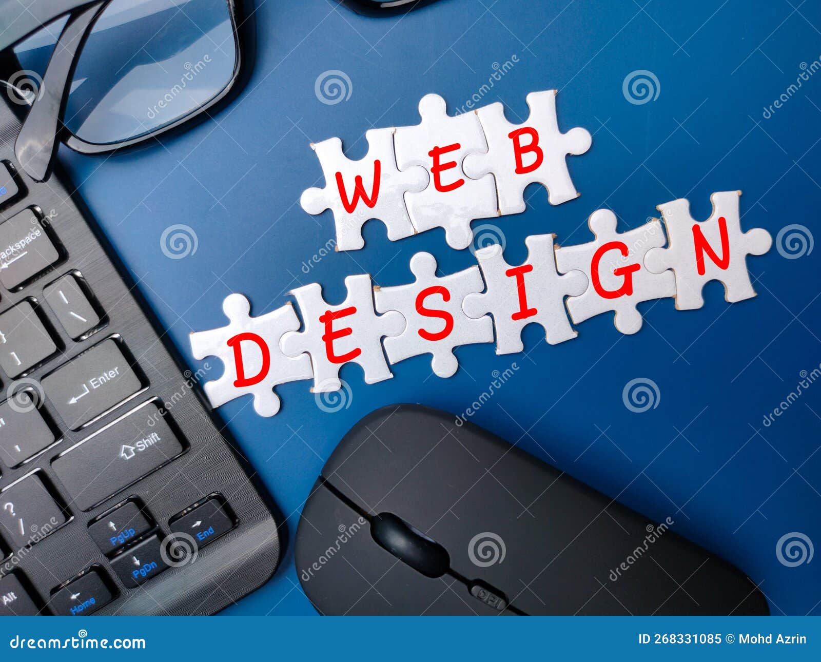 The Word WEB DESIGN on a Blue Background. Stock Image - Image of ...