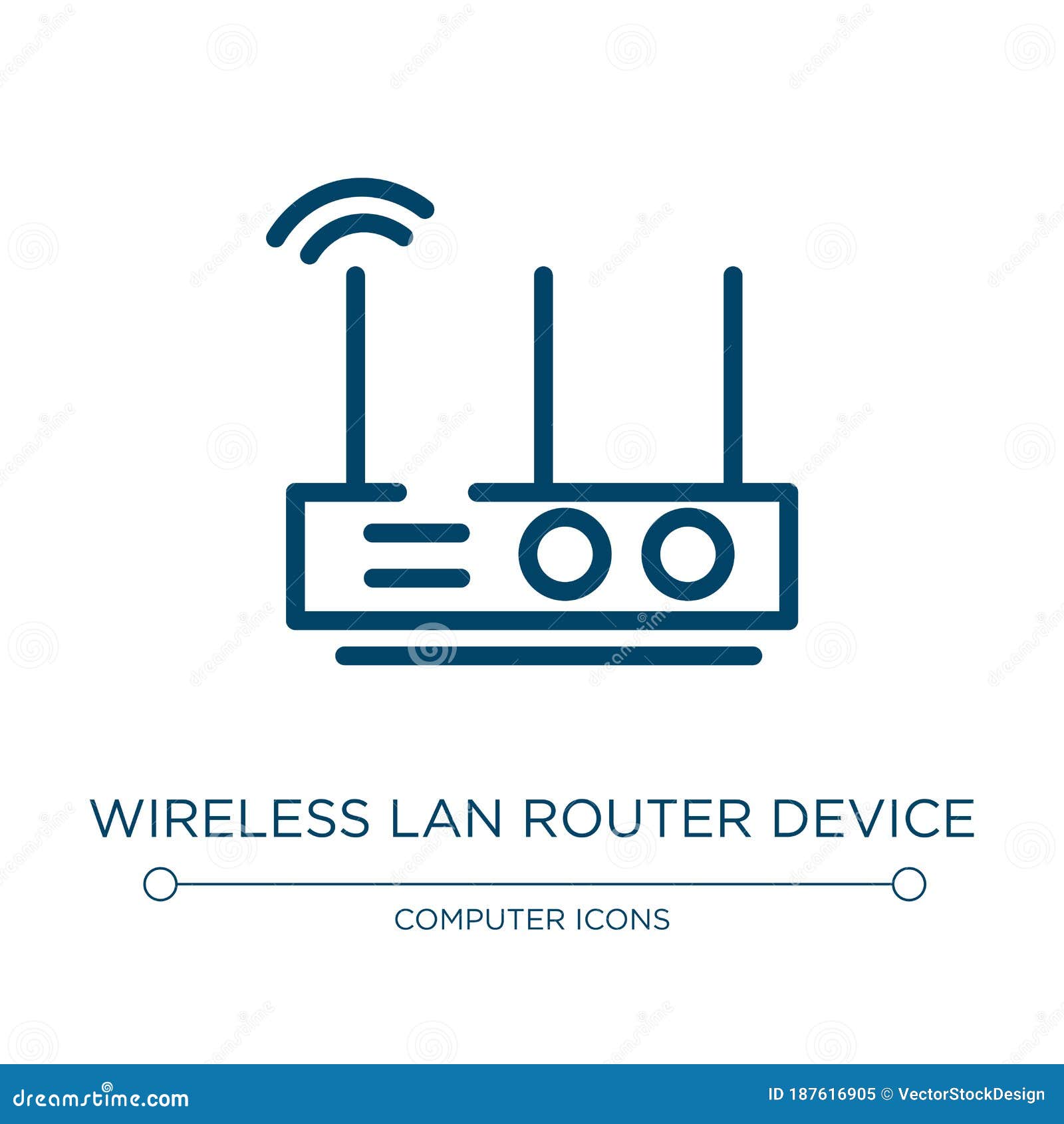 Wireless Lan Router Device Icon. Linear Vector Illustration from ...