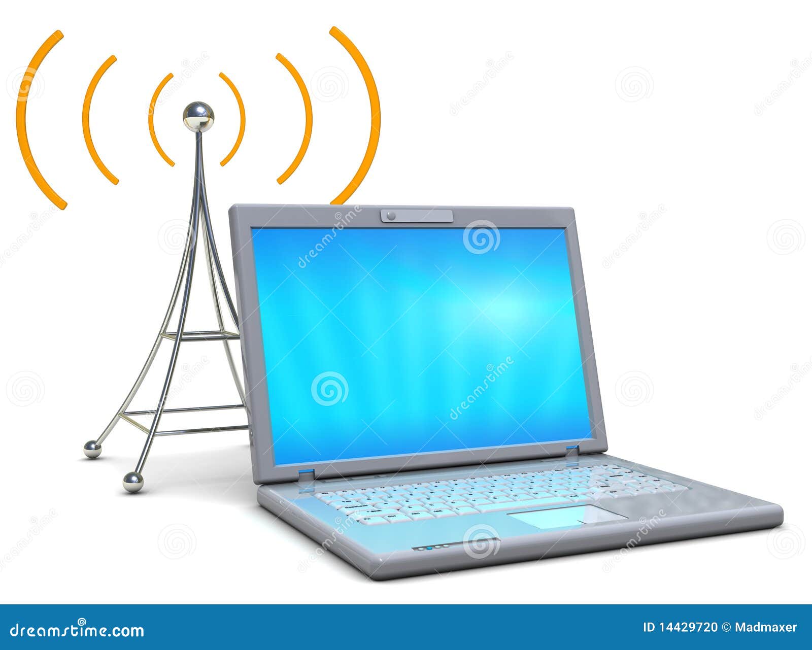 Wireless laptop stock illustration. Illustration of laptop - 14429720