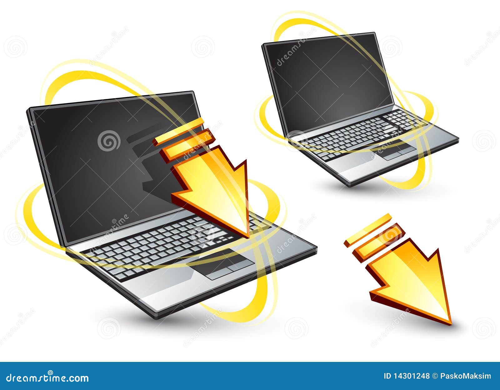Wireless laptop computers stock vector. Illustration of communication ...