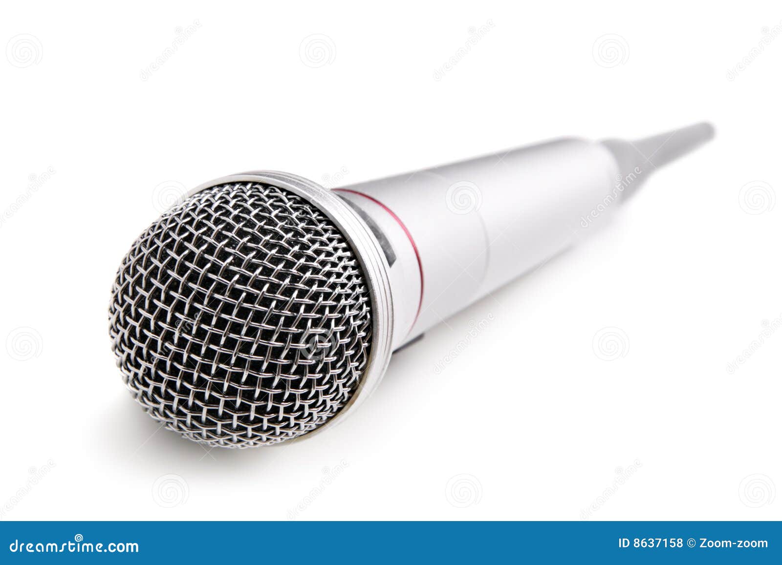 Wireless Microphone On The Stand At A Reception In The Hall. People In ...