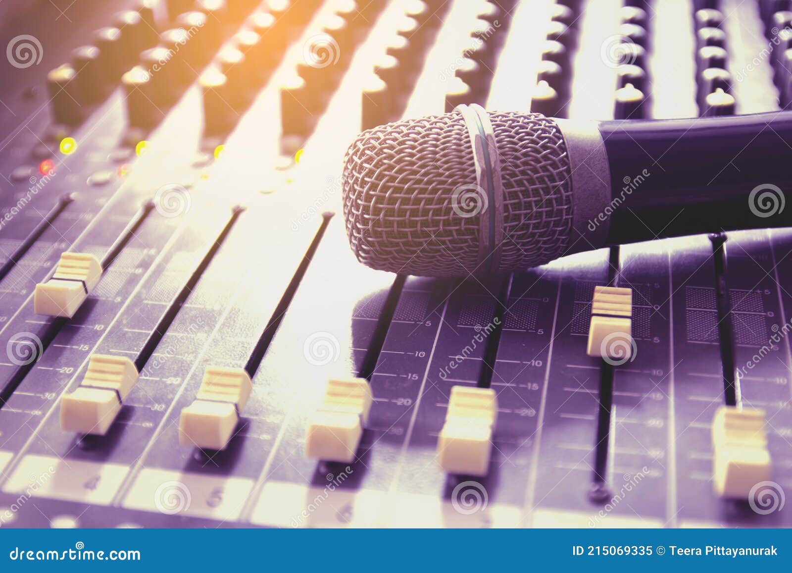 Wireless Microphone in the Control Room. Stock Image - Image of ...