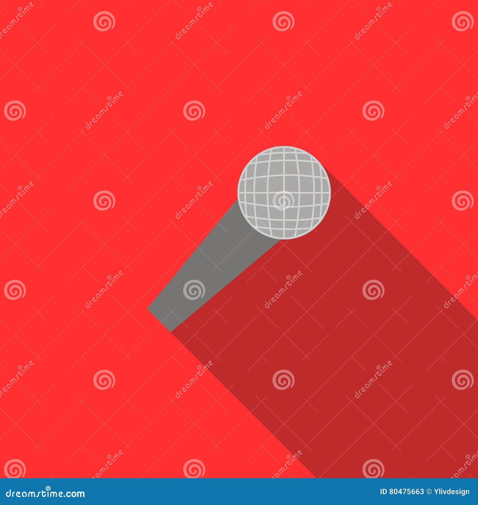 Wireless Microphone Icon, Flat Style Stock Vector - Illustration of ...