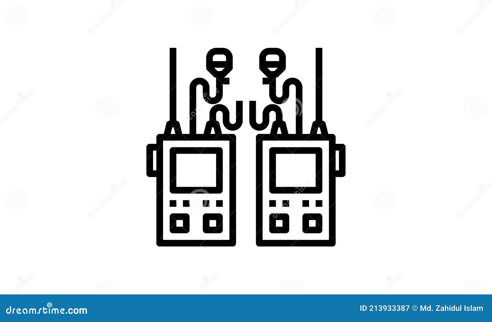 This Wireless Microphone Icon is in Line Style Vector Illustration ...