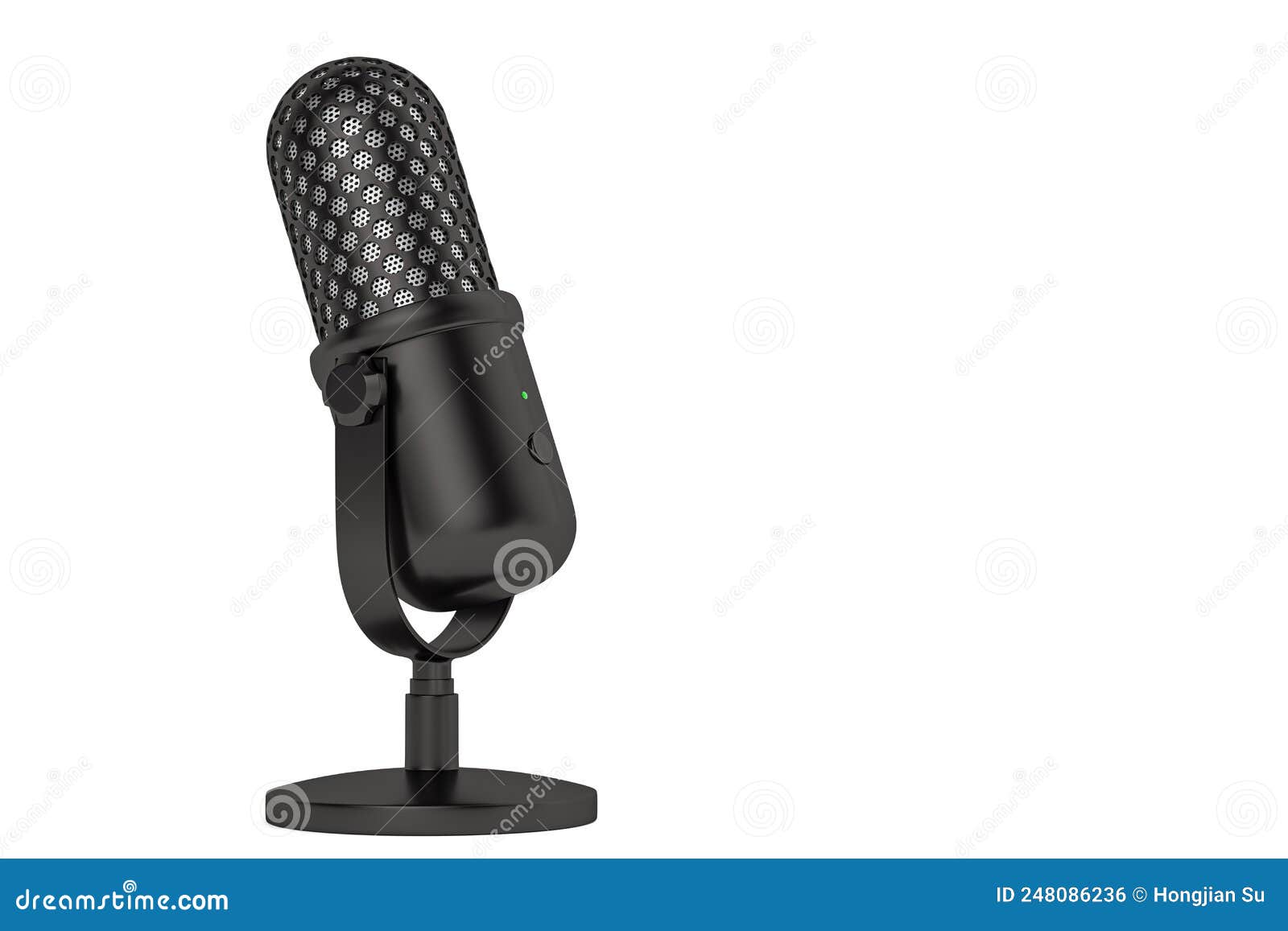 A Wireless Microphone Isolated on White Background. 3D Illustration ...