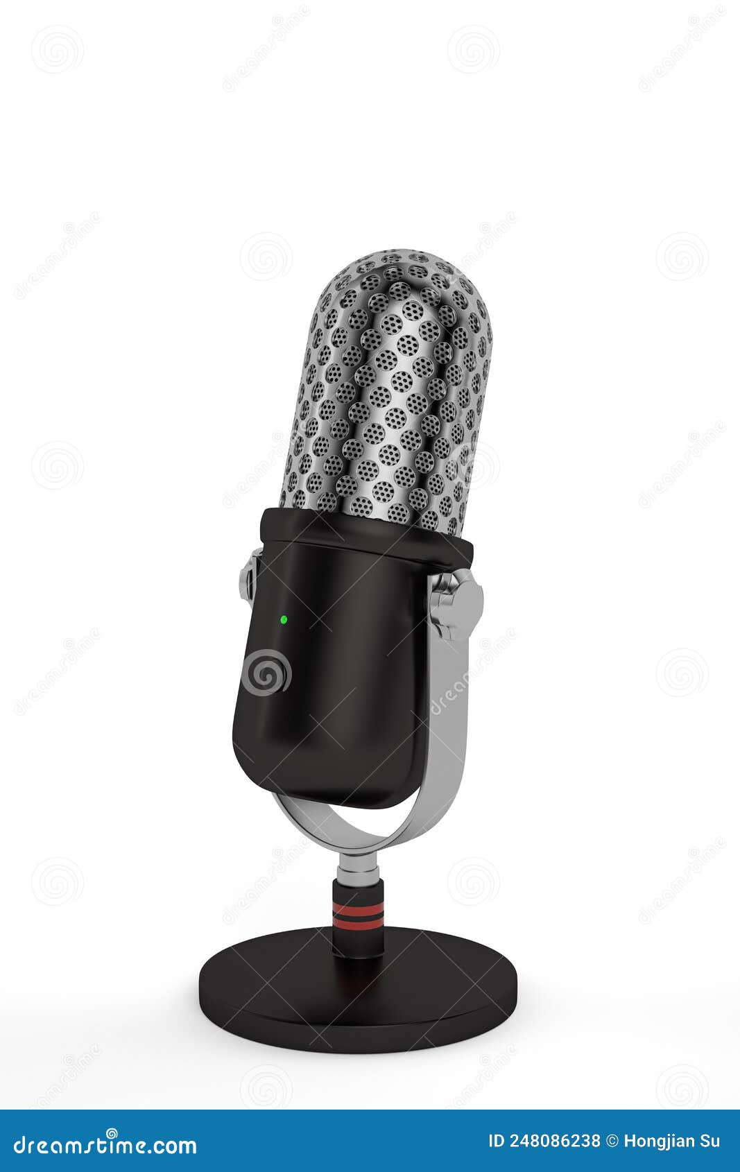 A Wireless Microphone Isolated on White Background. 3D Illustration ...