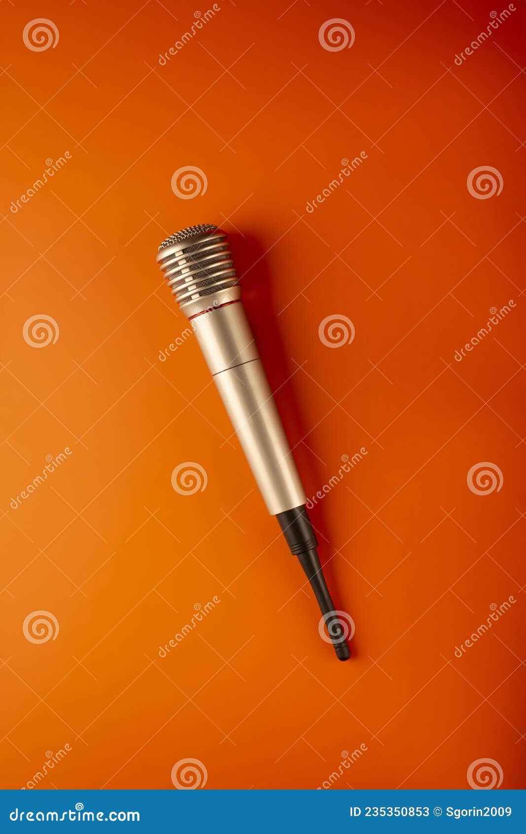 Wireless Microphone on Orange Background Stock Image - Image of object ...