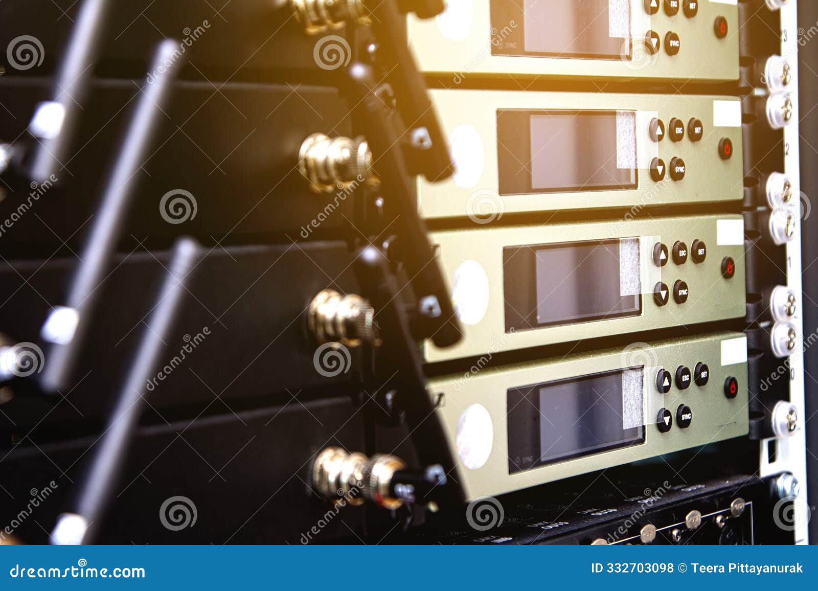 Wireless Microphone Receiver with Antenna Stock Photo - Image of device ...