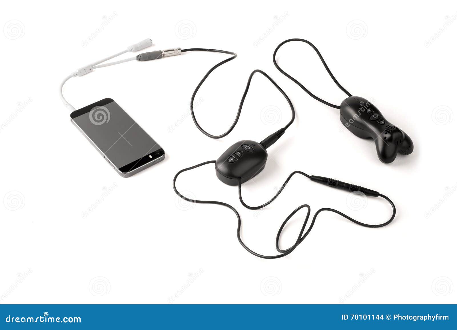 Wireless Microphone System Connected To an IPhone Stock Photo - Image ...
