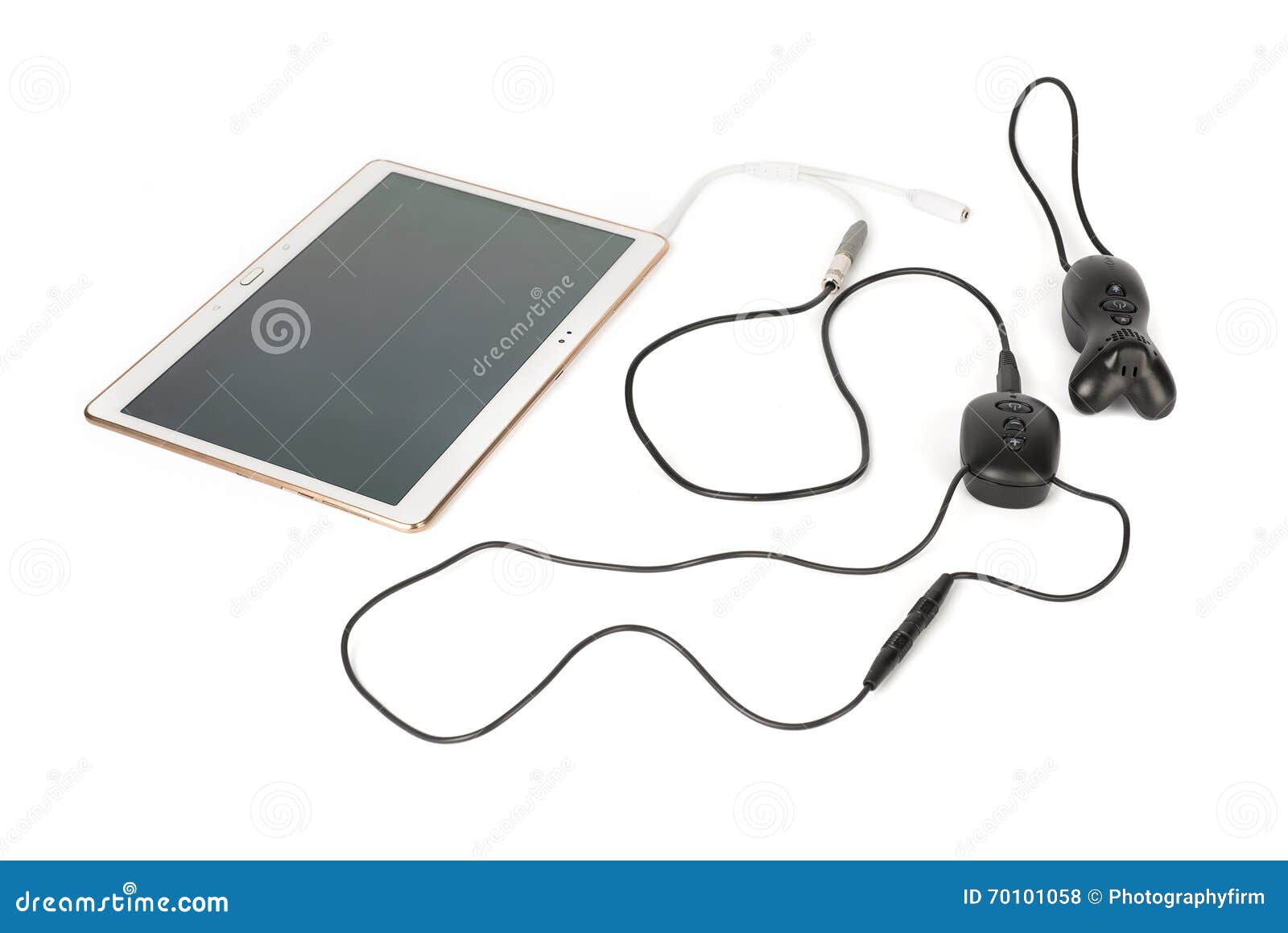 Wireless Microphone System Connected To a Tablet Stock Photo - Image of ...