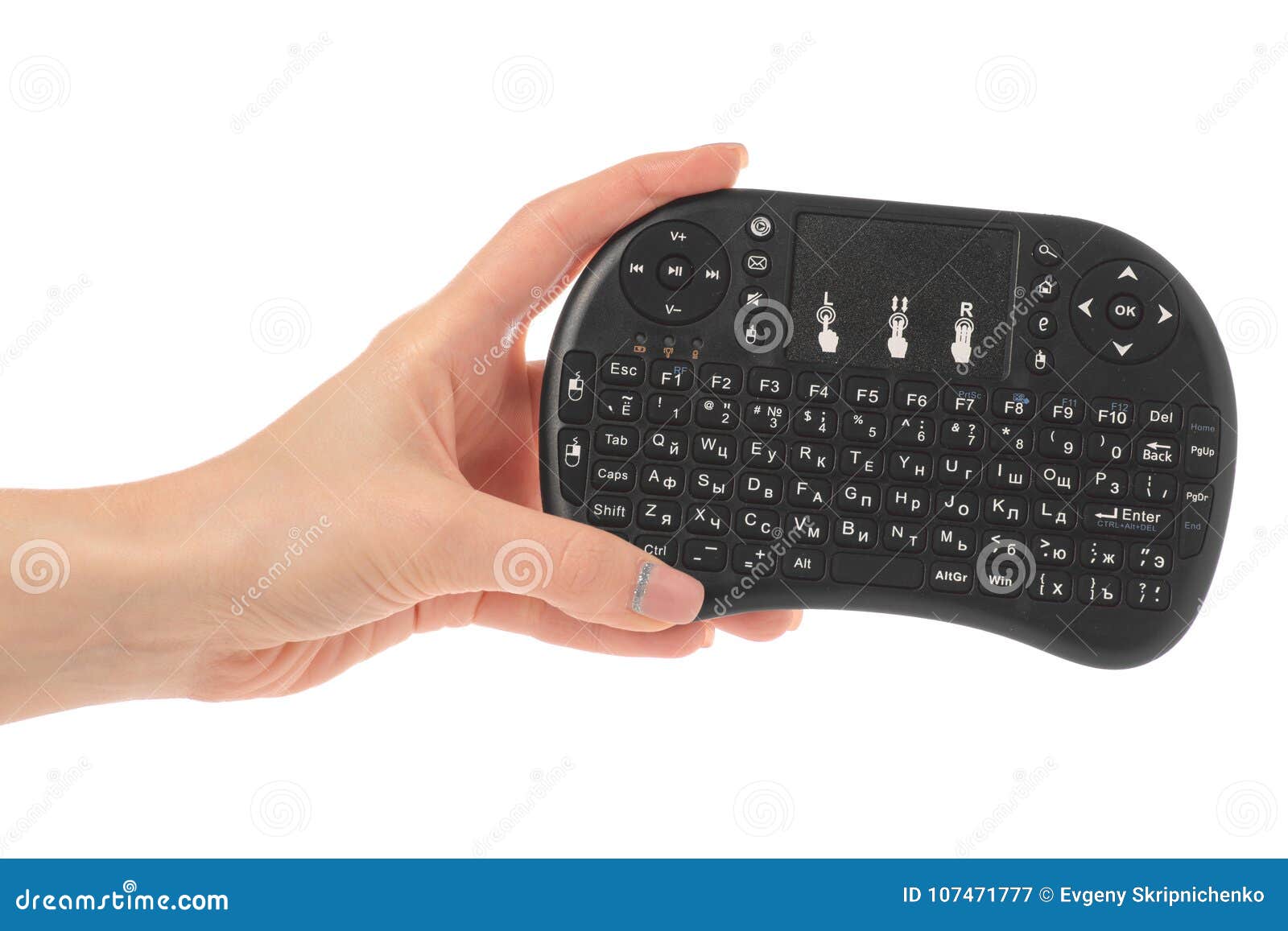 Wireless Mini Keyboard in Hand Stock Image - Image of channel, program ...