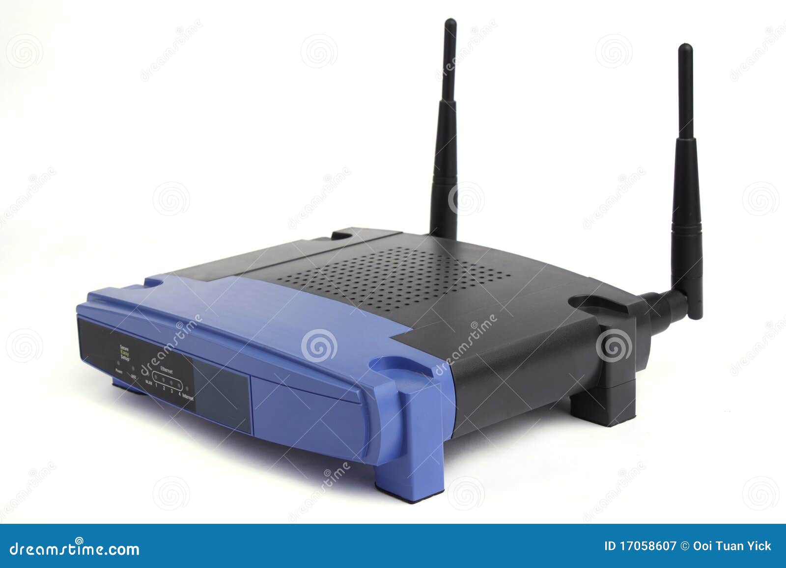 Wireless Modem Router With Cable Connecting On The Local Network Stock ...