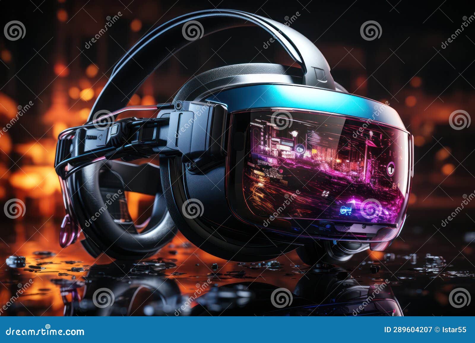 Wireless Modern Virtual Reality Headset AI Generated Stock Image ...