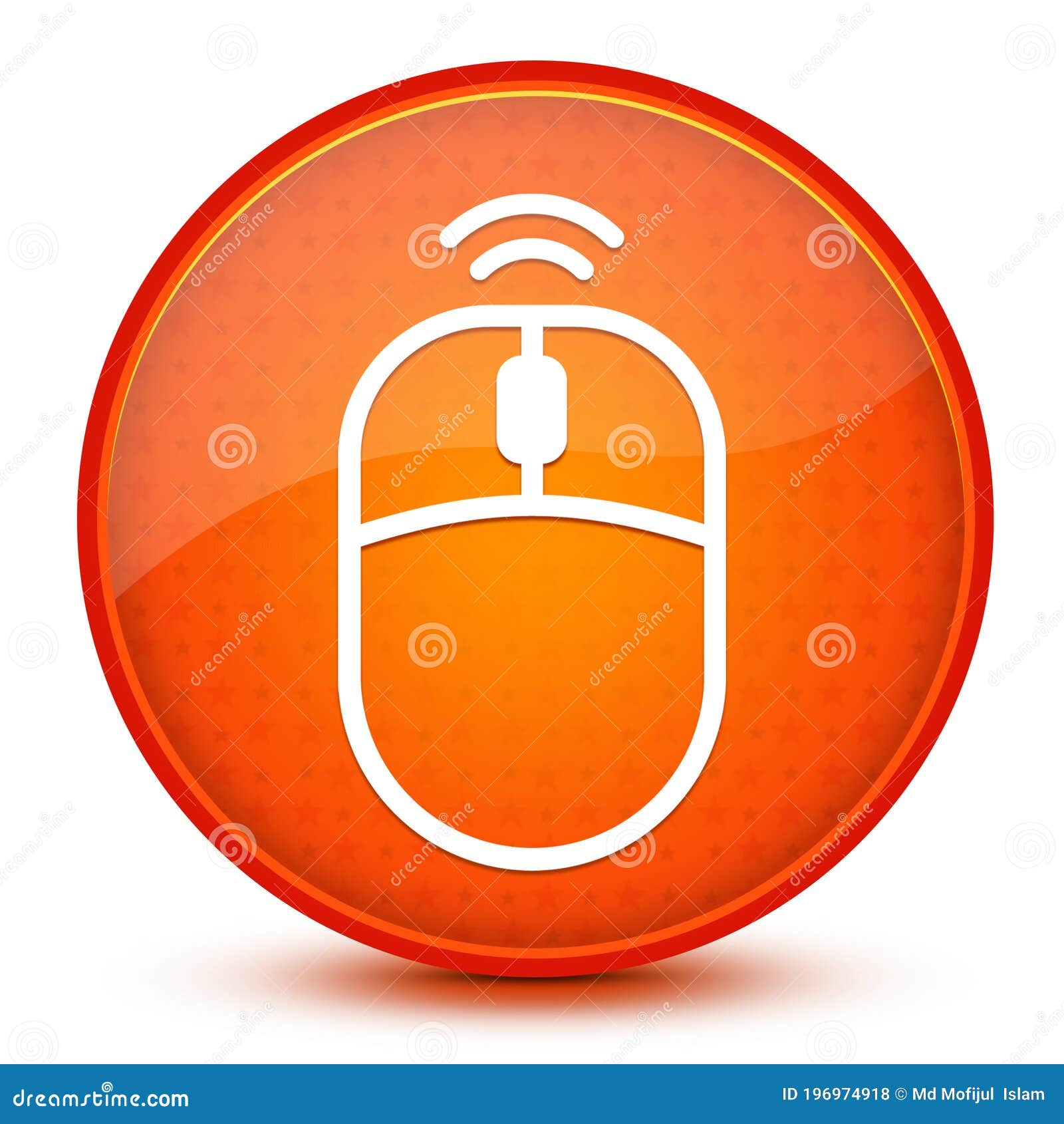 Wireless Mouse Aesthetic Glossy Orange Round Button Abstract Stock ...