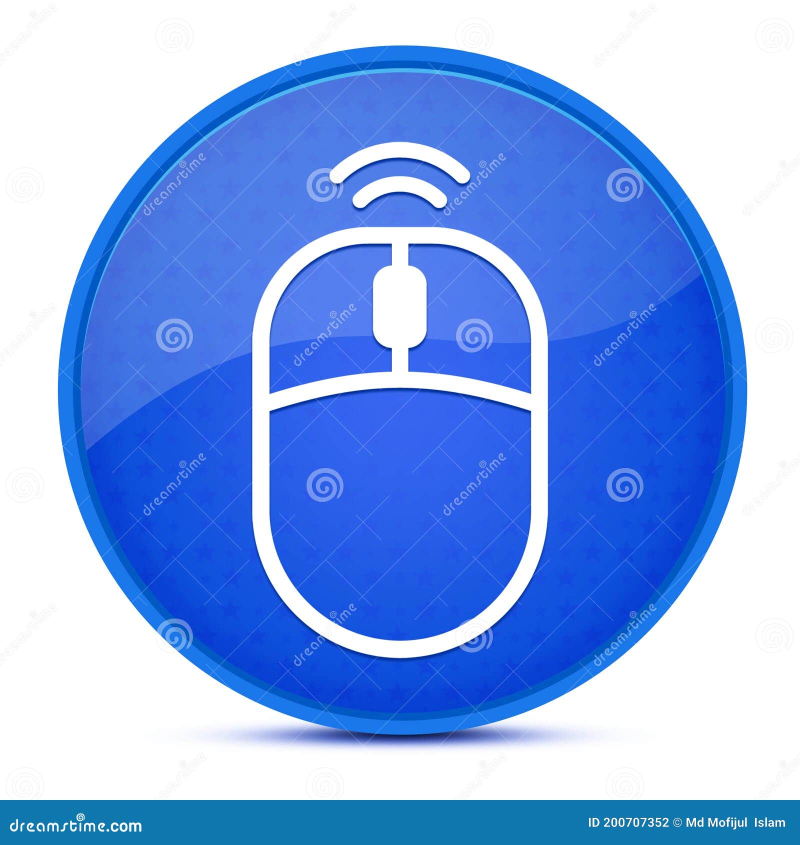 Wireless Mouse Aesthetic Glossy Blue Round Button Abstract Stock ...