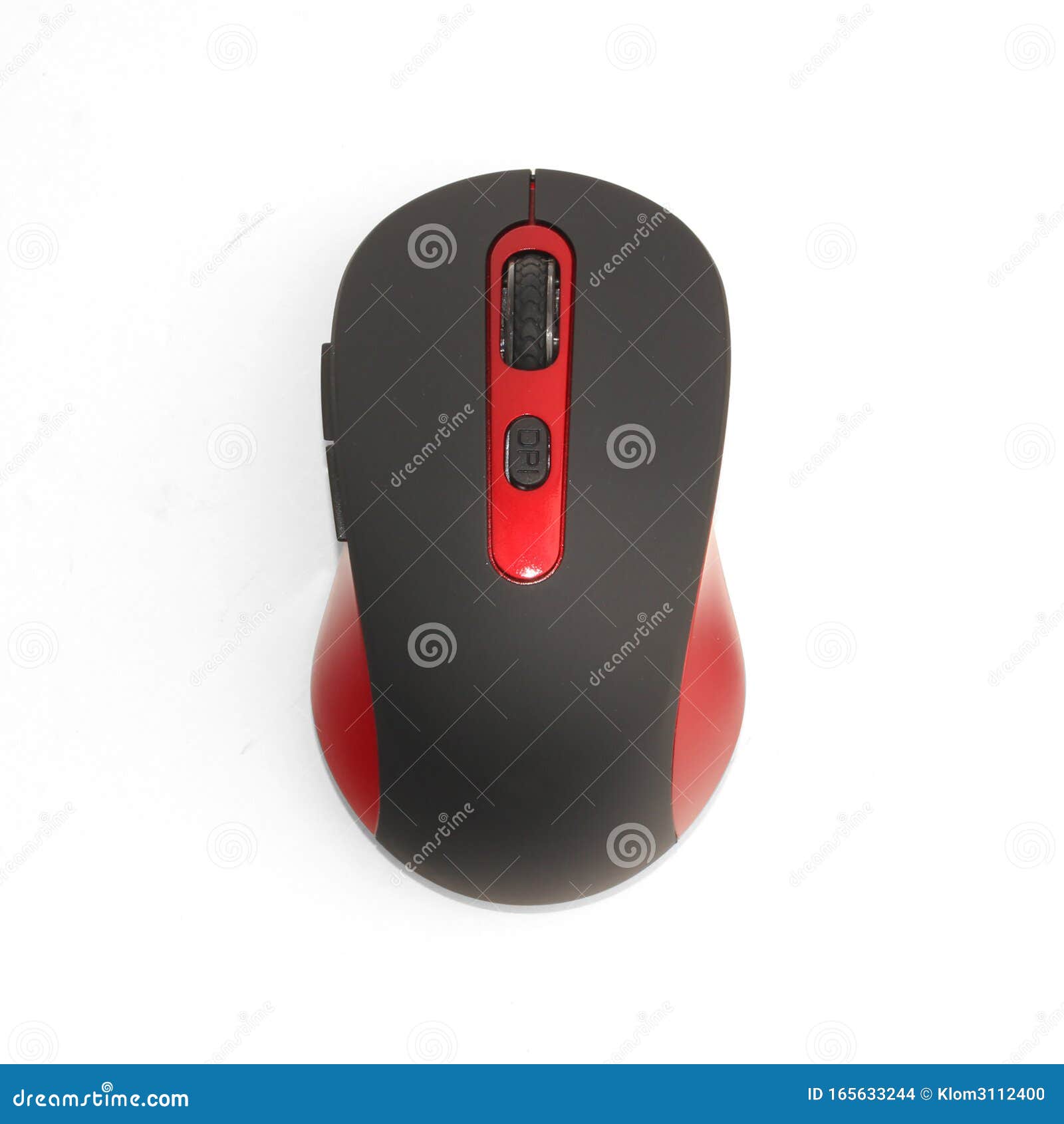 Wireless Mouse Black with Red Stock Photo - Image of wireless, green ...