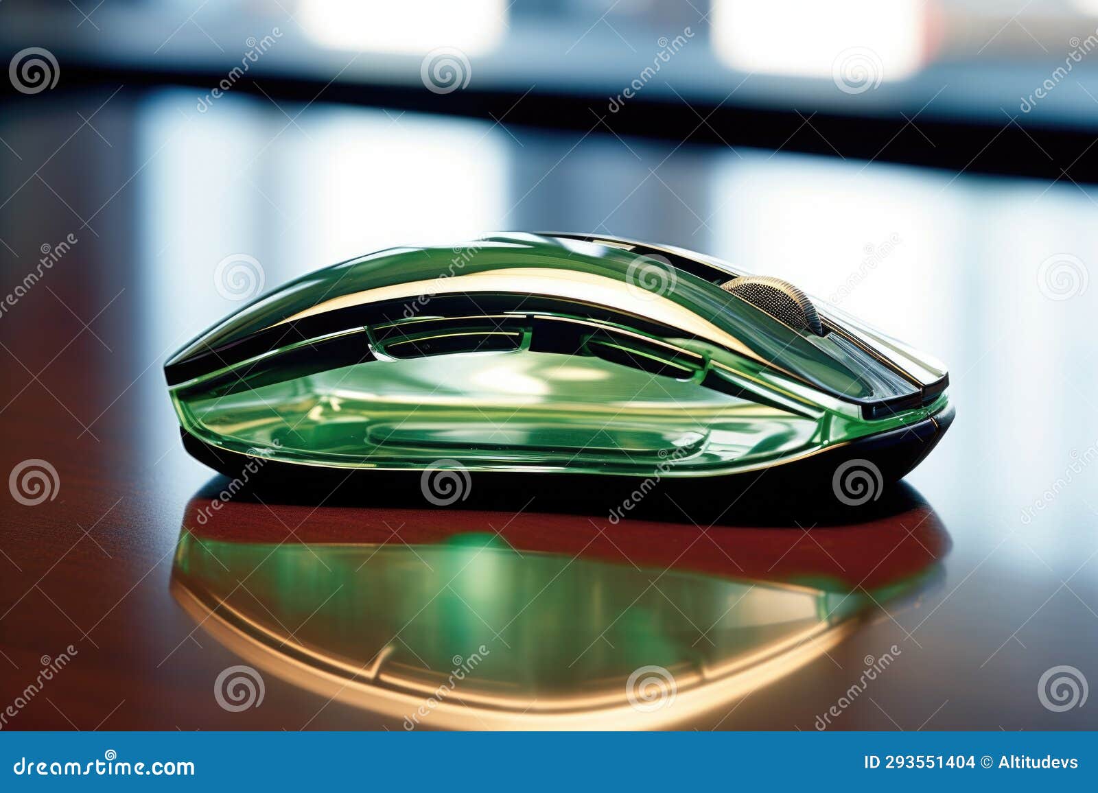 A Wireless Mouse on a Glass Desk Stock Photo - Image of generated ...