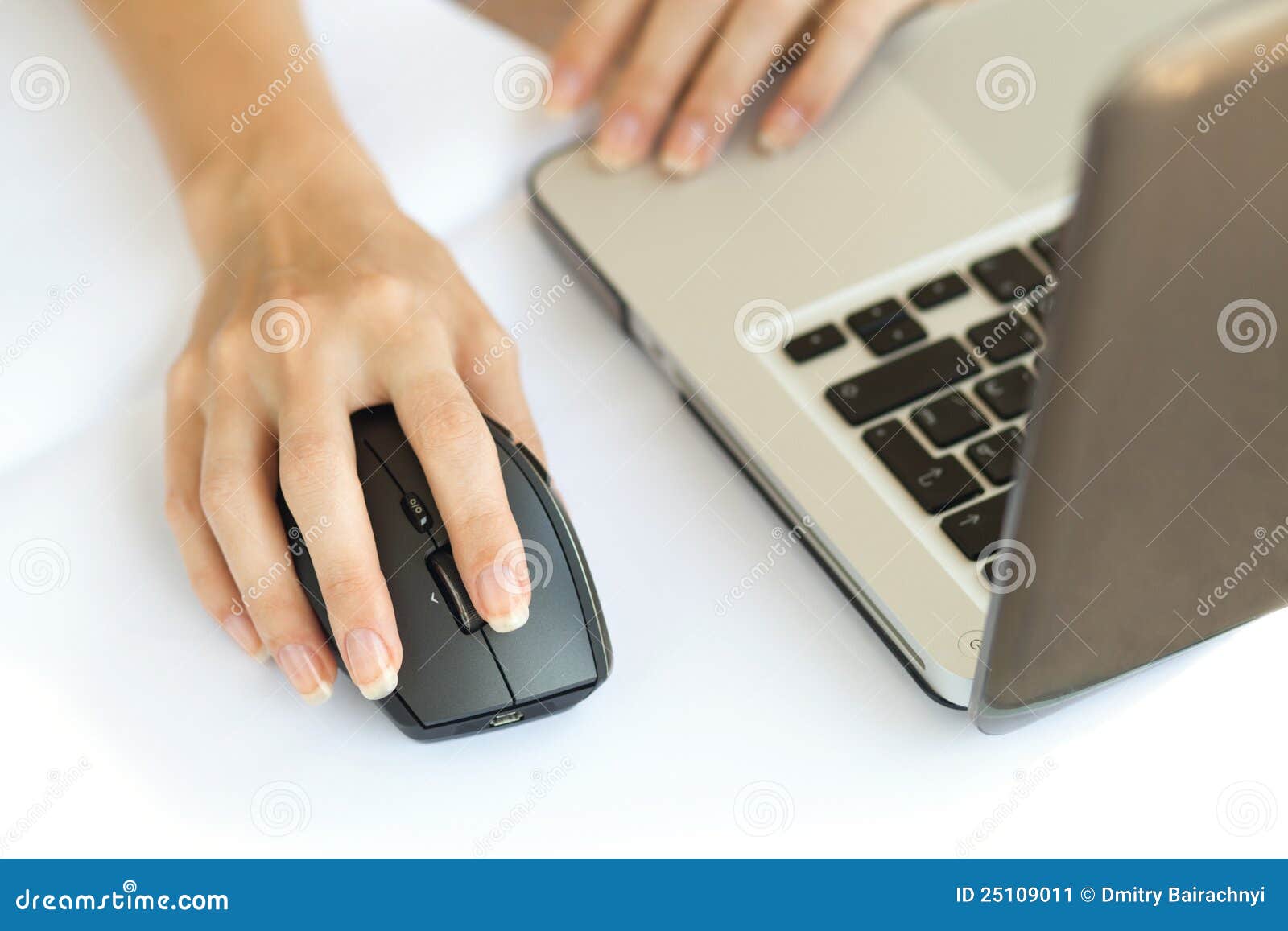 Wireless mouse with hand stock image. Image of hand, wireless - 25109011