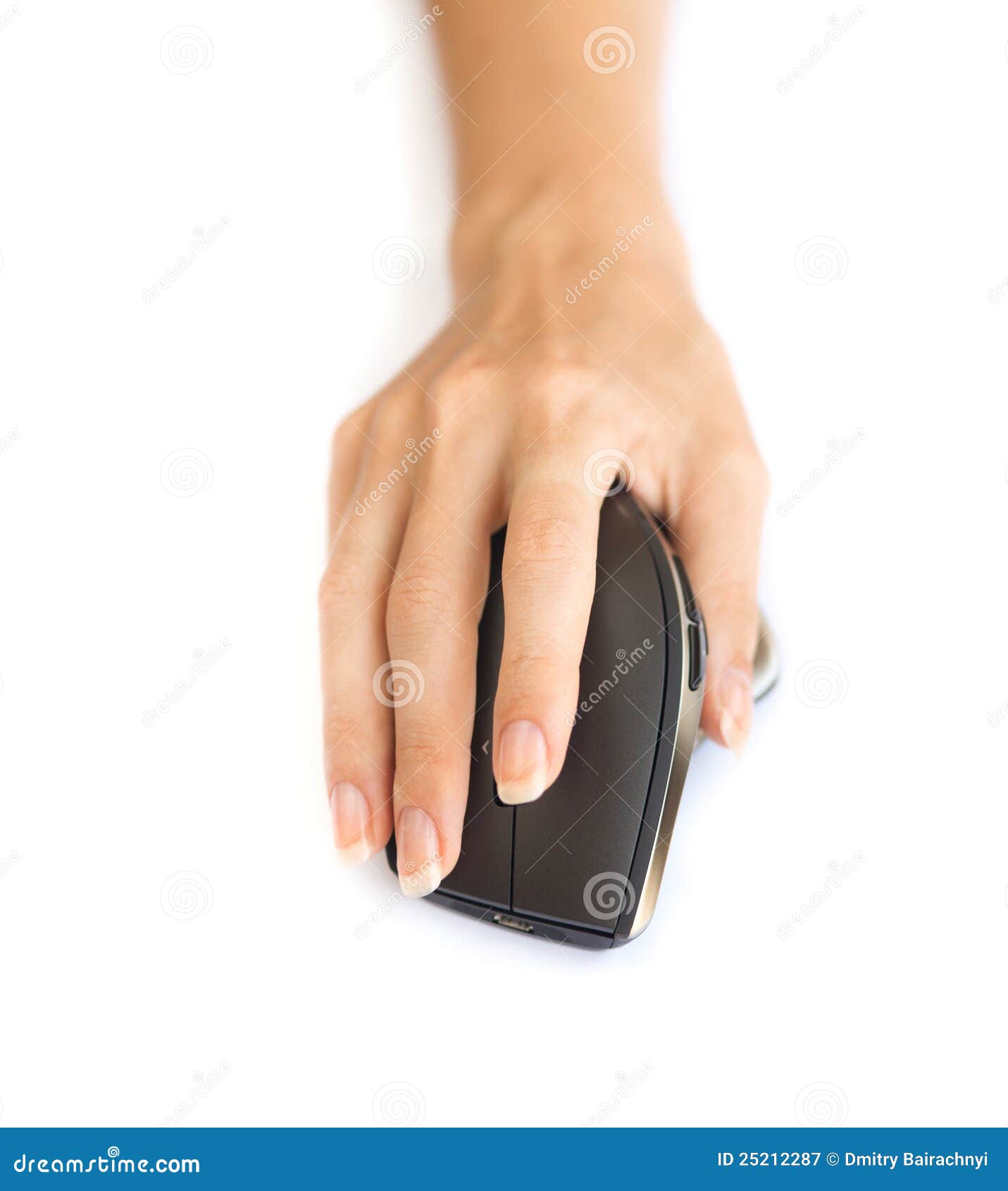 Wireless mouse with hand stock image. Image of middle - 25212287