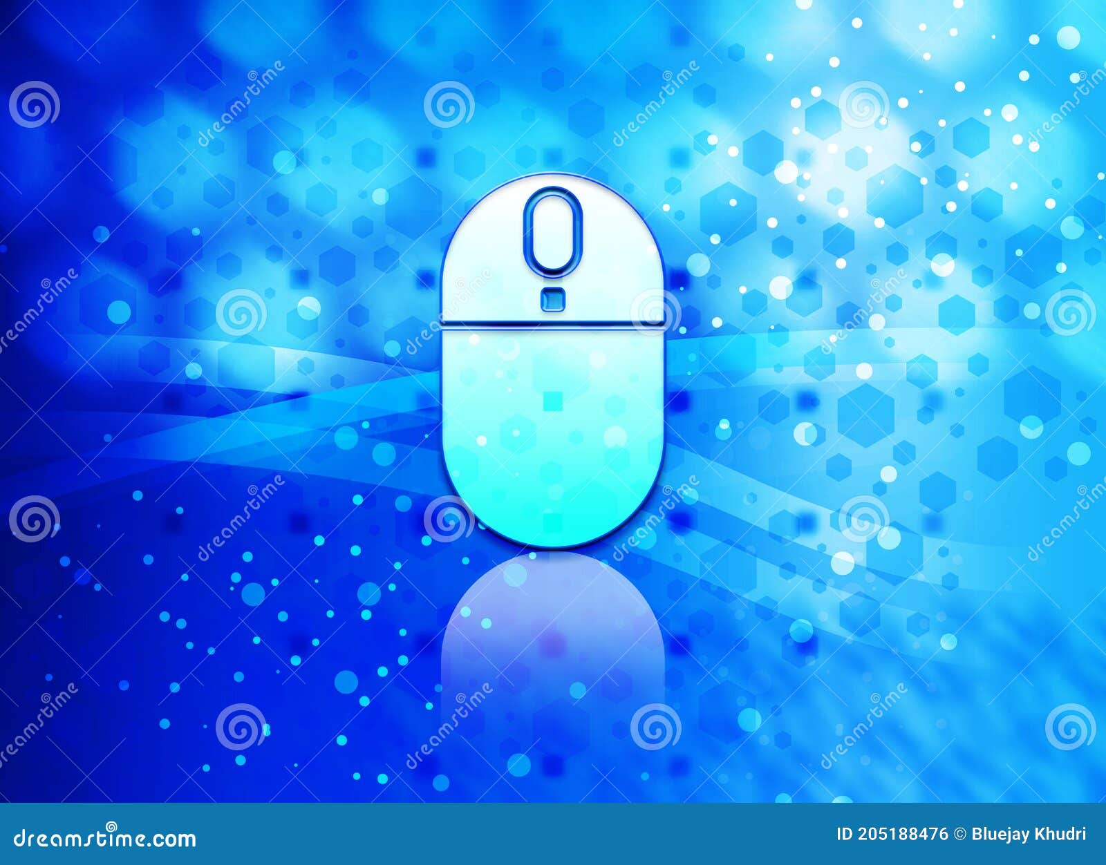 Wireless Mouse Icon Abstract Light Cyan Blue Hexagon Pattern Background ...