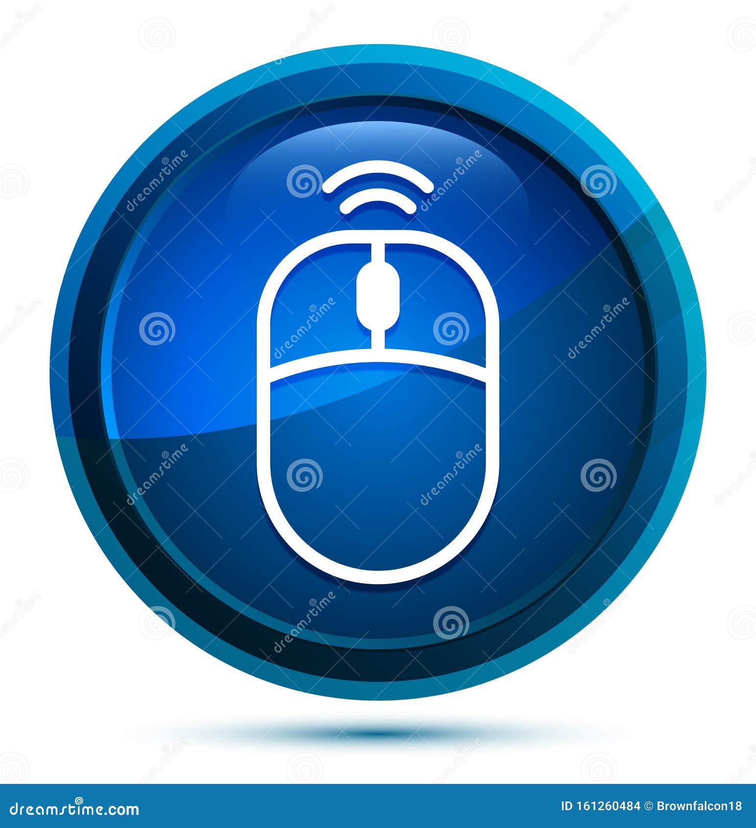 Wireless Mouse Icon Elegant Blue Round Button Illustration Stock Vector ...