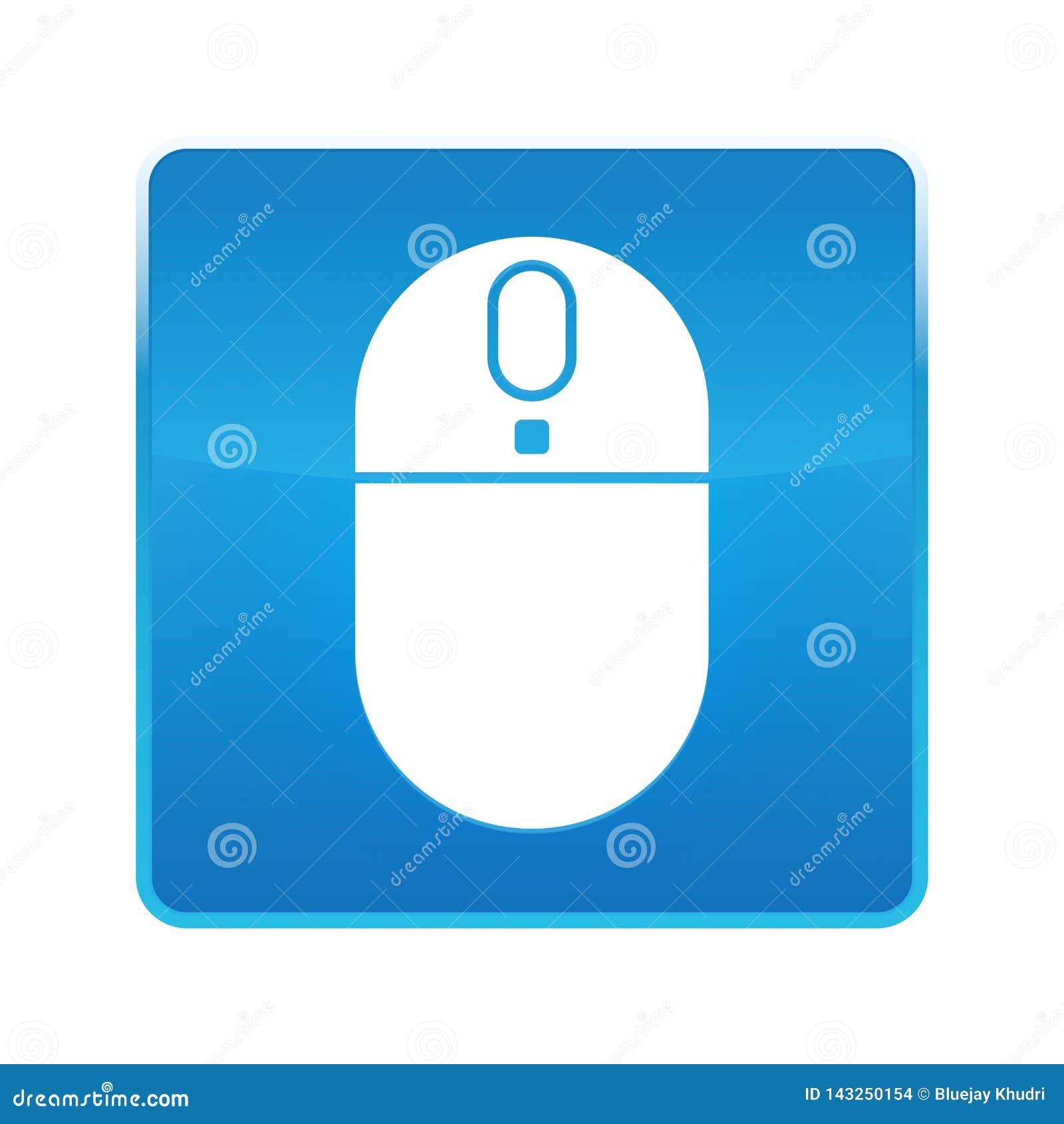 Wireless Mouse Icon Shiny Blue Square Button Stock Illustration ...