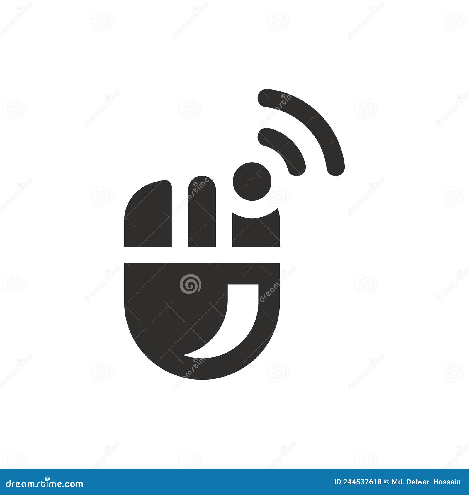 Wireless mouse icon stock vector. Illustration of symbol - 244537618