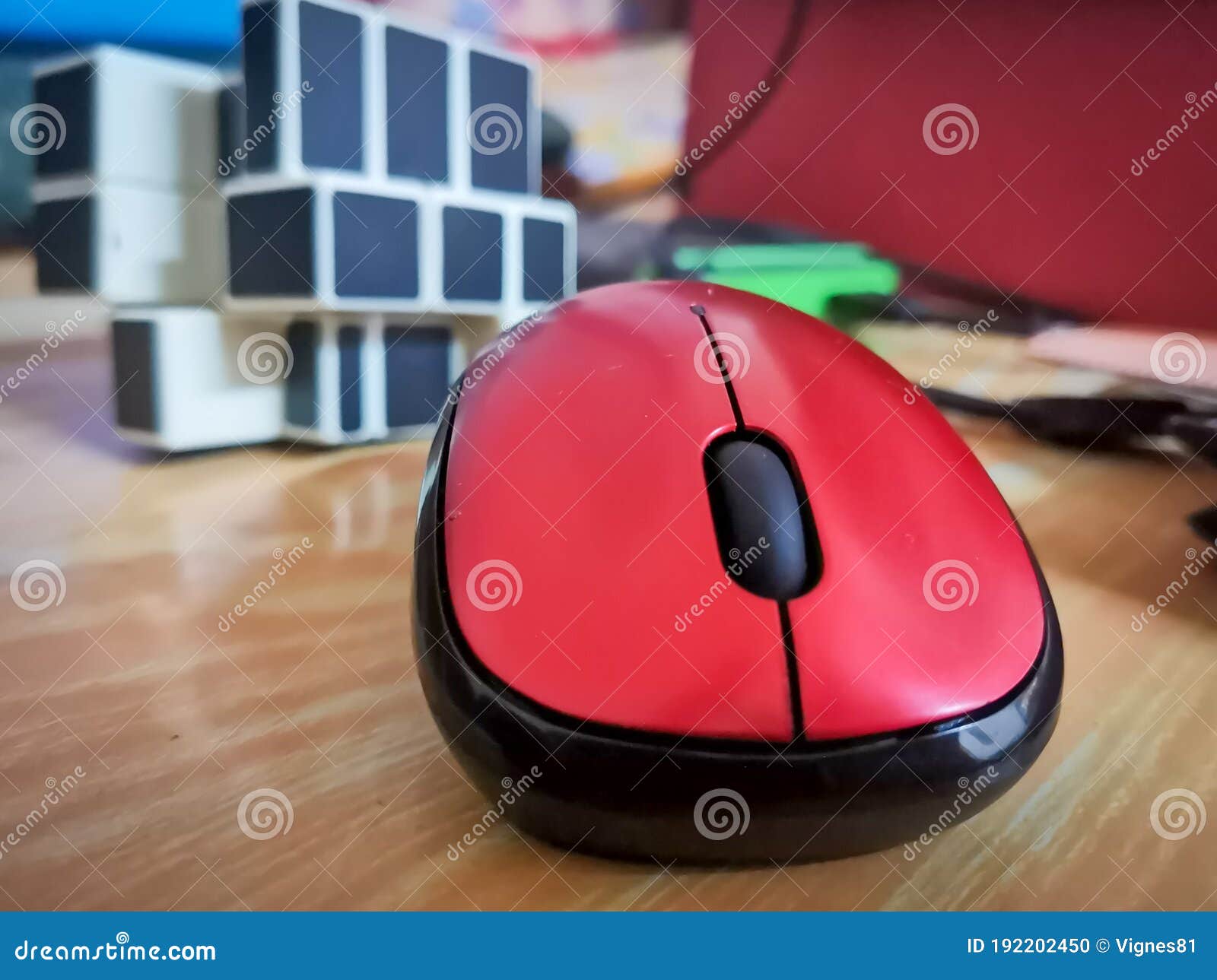A wireless mouse on table stock photo. Image of mouse - 192202450