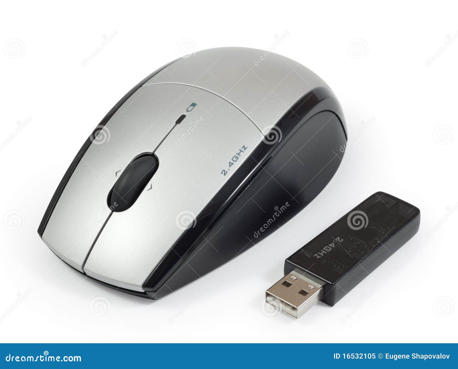 Wireless Mouse with Usb Adapter. Stock Image - Image of dongle, grey ...