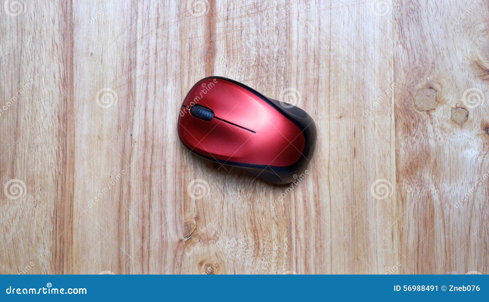 Wireless Mouse on Wooden Table Stock Image - Image of button, device ...
