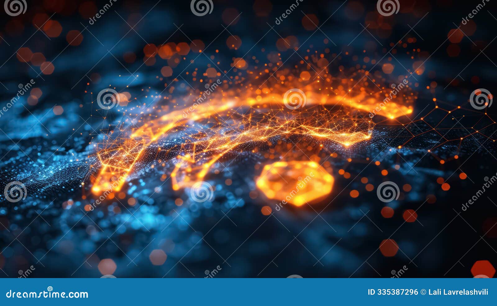 Wireless Network and Connection Abstract Data Background with Wifi ...