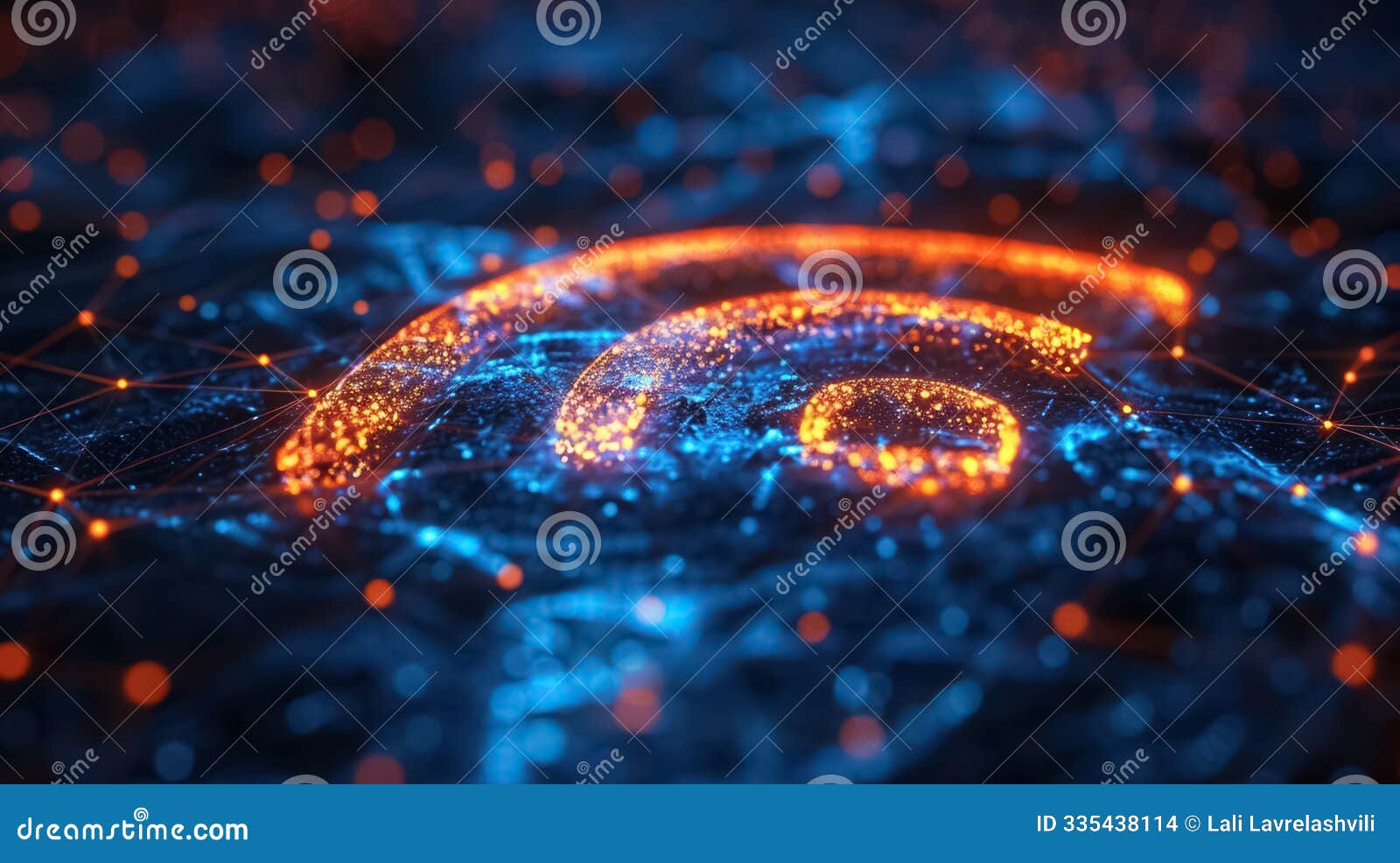 Wireless Network and Connection Abstract Data Background with Wifi ...