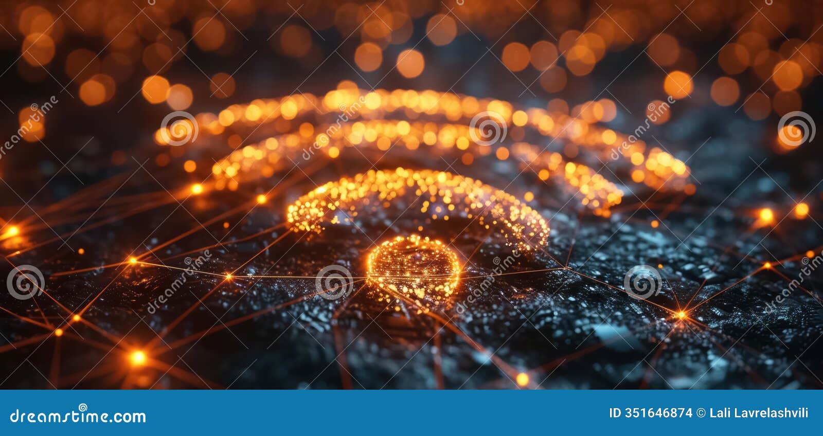 Wireless Network and Connection Abstract Data Background with Wifi ...