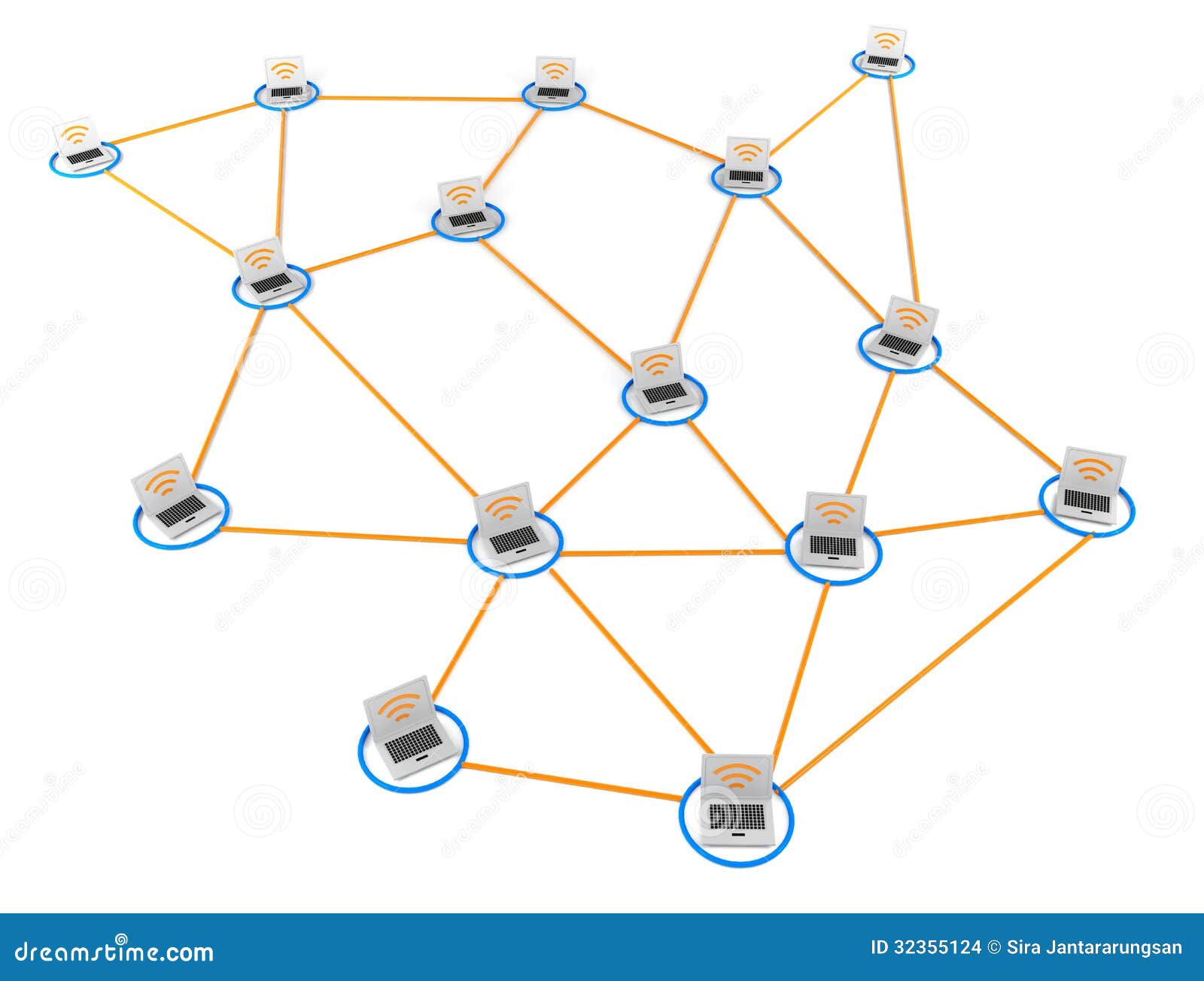 Wireless network stock illustration. Illustration of network - 32355124