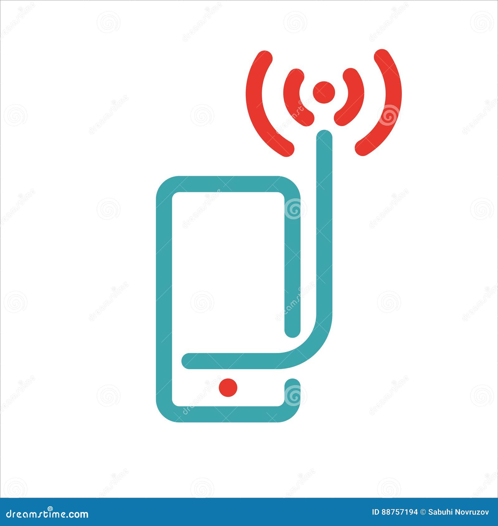 Wireless Network Icon on Smartphone Screen Vector Illustration. Stock ...
