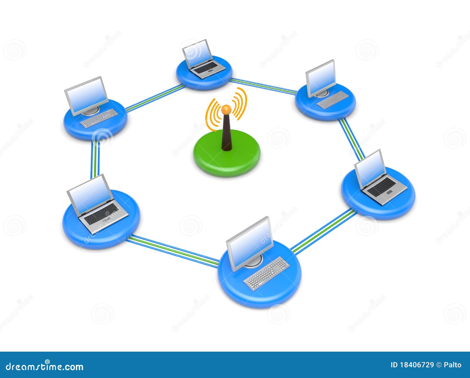 Wireless Network. Image Contain Clipping Path Stock Illustration ...