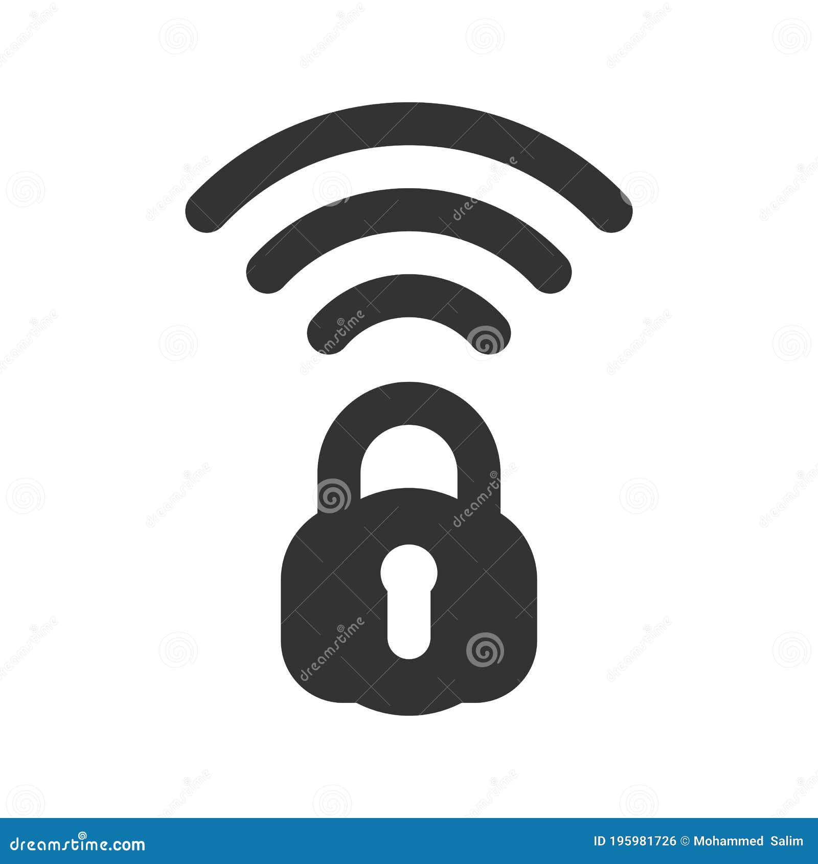 Wireless Network Security Icon Stock Vector - Illustration of signal ...