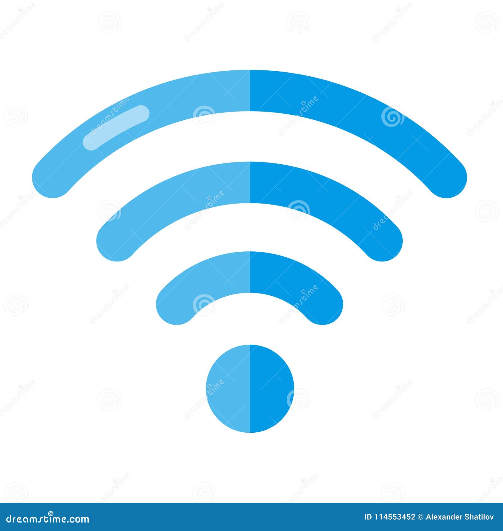 Wireless Network Symbol Isolated on White Background. Flat Vector ...