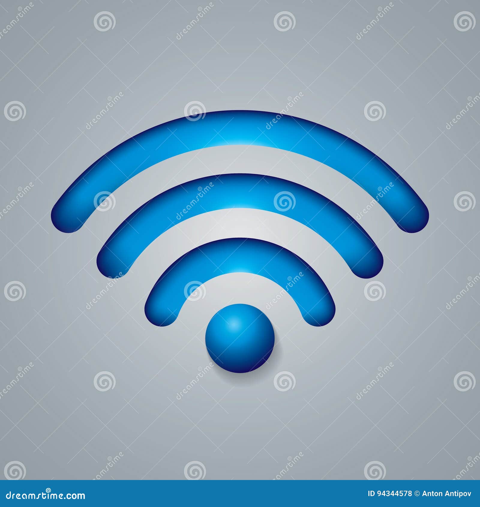 Wireless Network Symbol Object Stock Vector - Illustration of internet ...