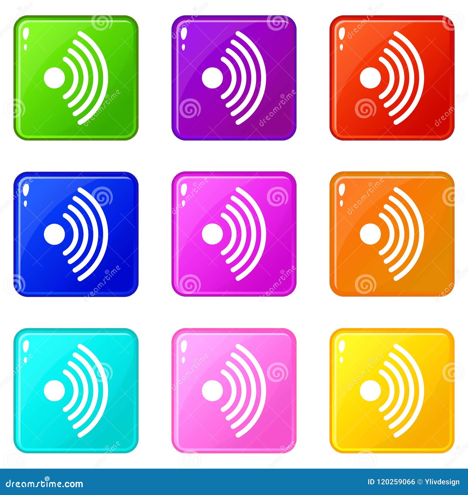 Wireless Network Symbol Set 9 Stock Vector - Illustration of digital ...