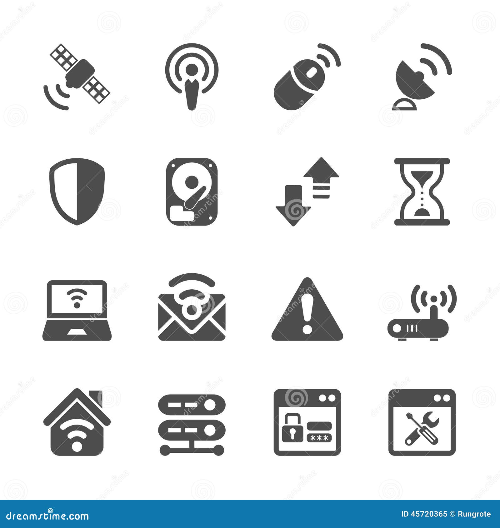 Wireless Network Technology Icon Set, Vector Eps10 Stock Vector ...