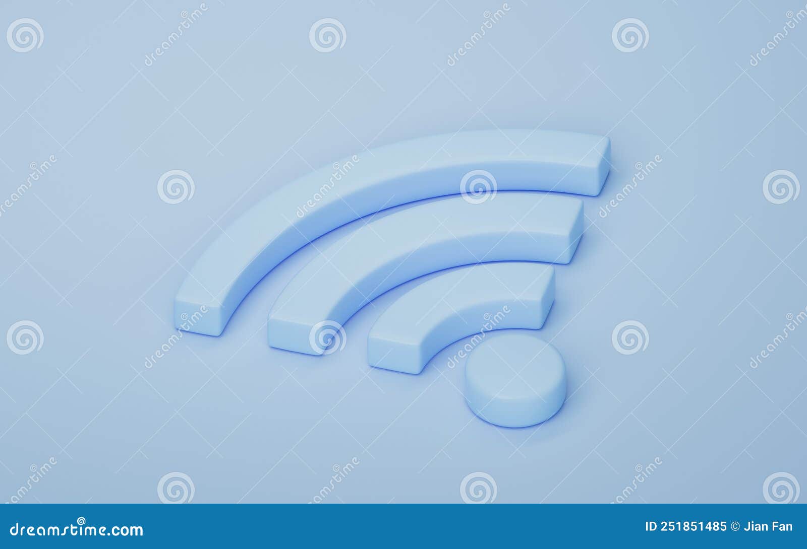 Wireless Network Technology with Wifi Sign, 3d Rendering Stock ...
