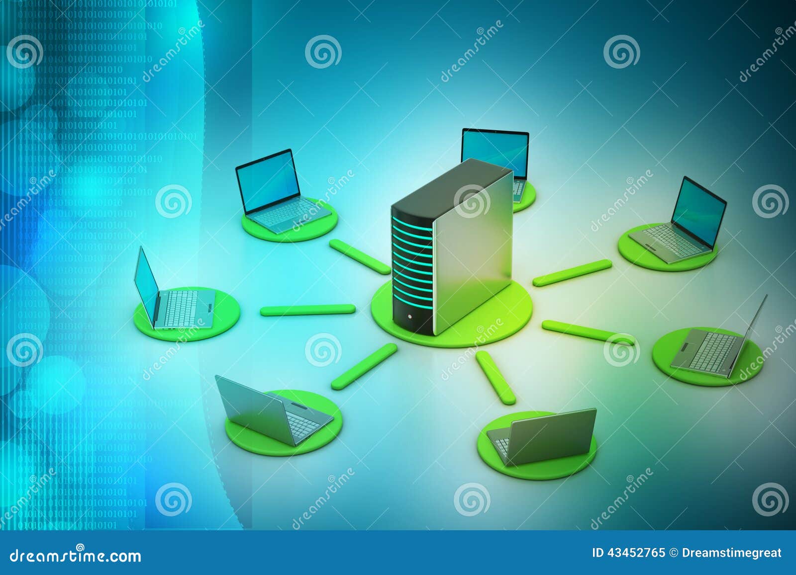 Wireless networking system stock illustration. Illustration of computer ...