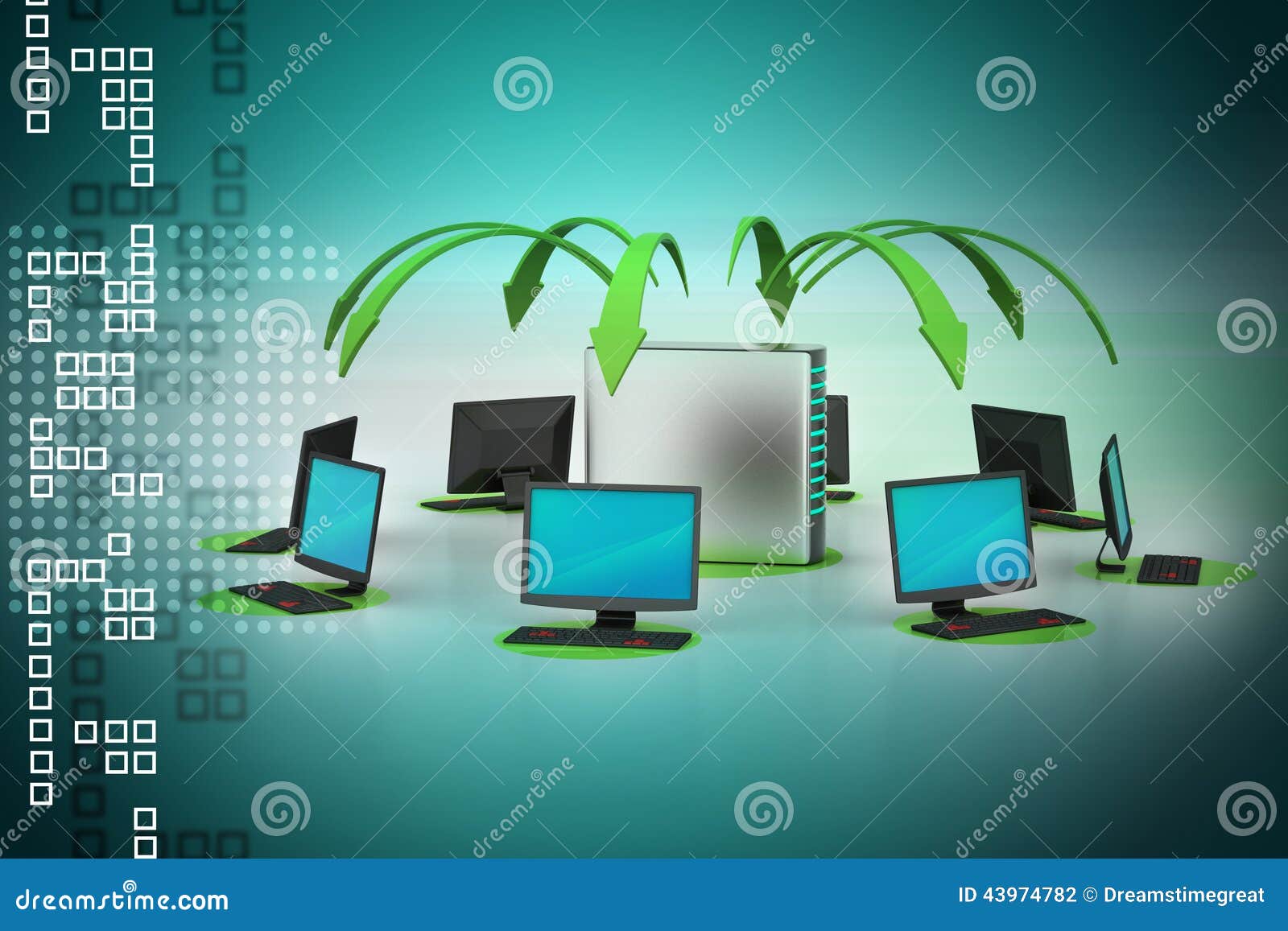 Wireless networking system stock illustration. Illustration of data ...