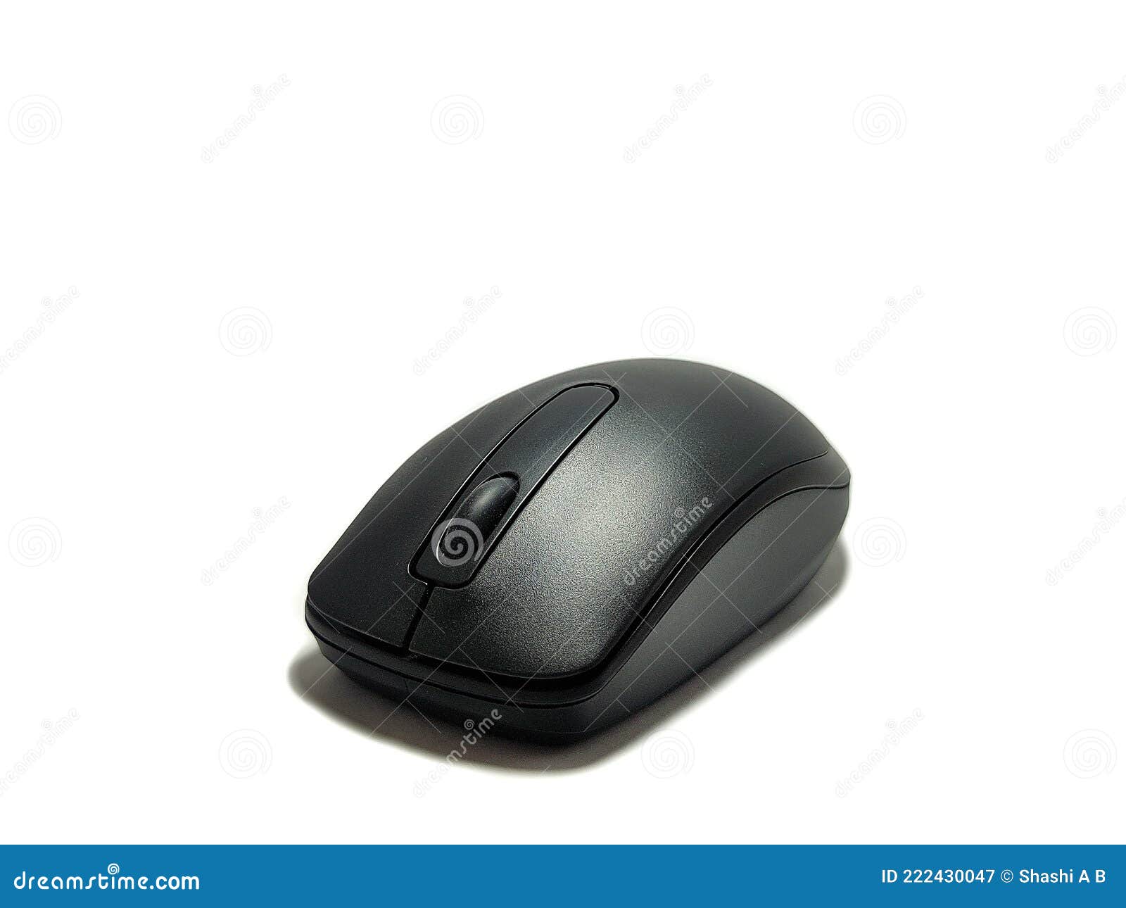Wireless Optical Black Mouse with White Background Stock Image - Image ...