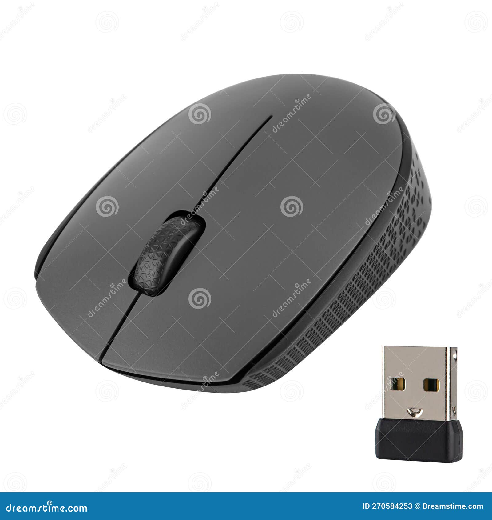 Wireless Optical Mouse for Computer, White Background in Isolation ...